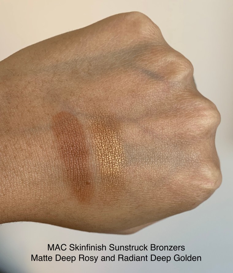 MAC Skinfinish Sunstruck Bronzer Swatches (Radiant Deep Golden and Matte Deep Rosy) – Nikki From HR