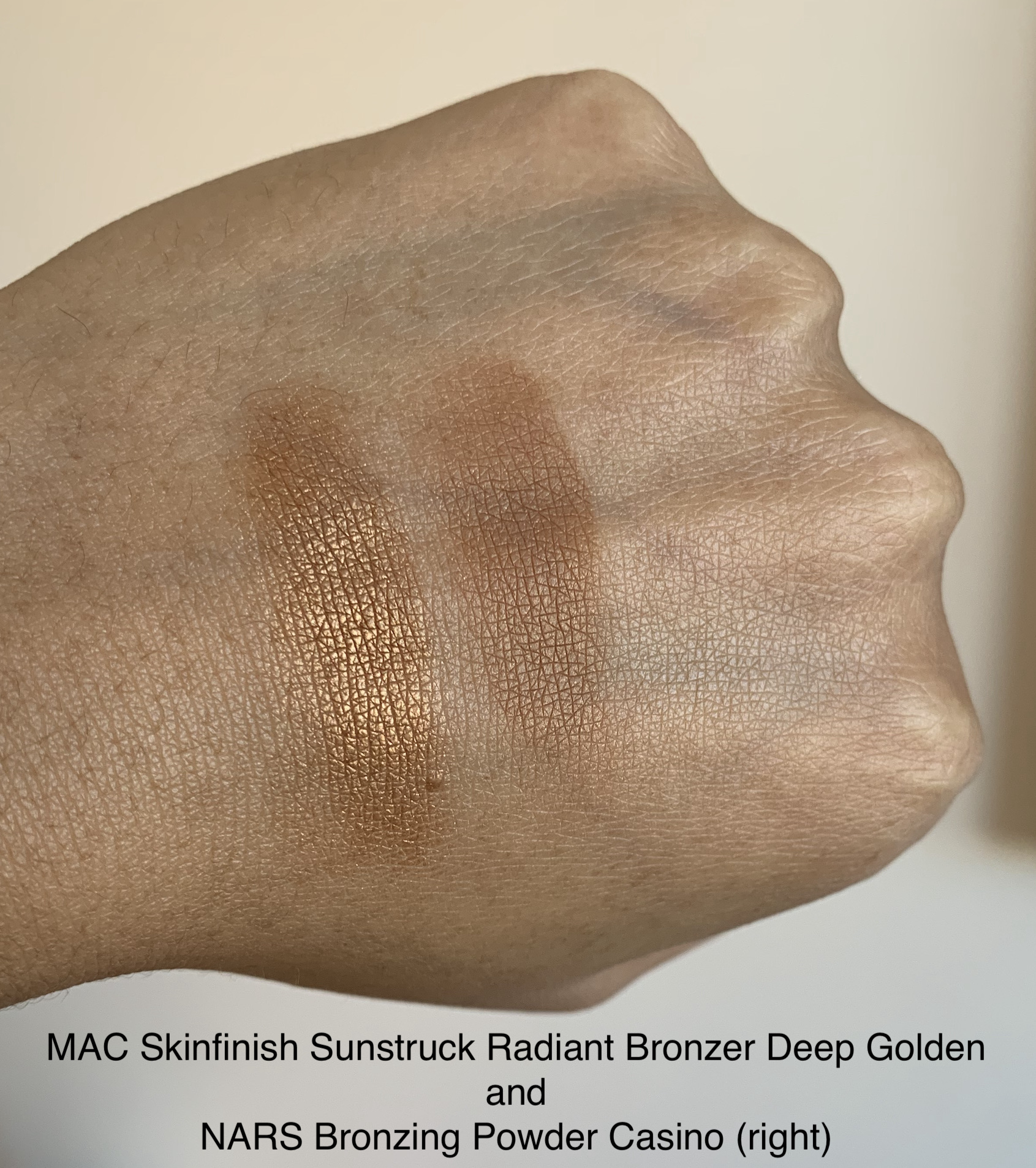 MAC Skinfinish Sunstruck Bronzer Swatches (Radiant Deep Golden and ...