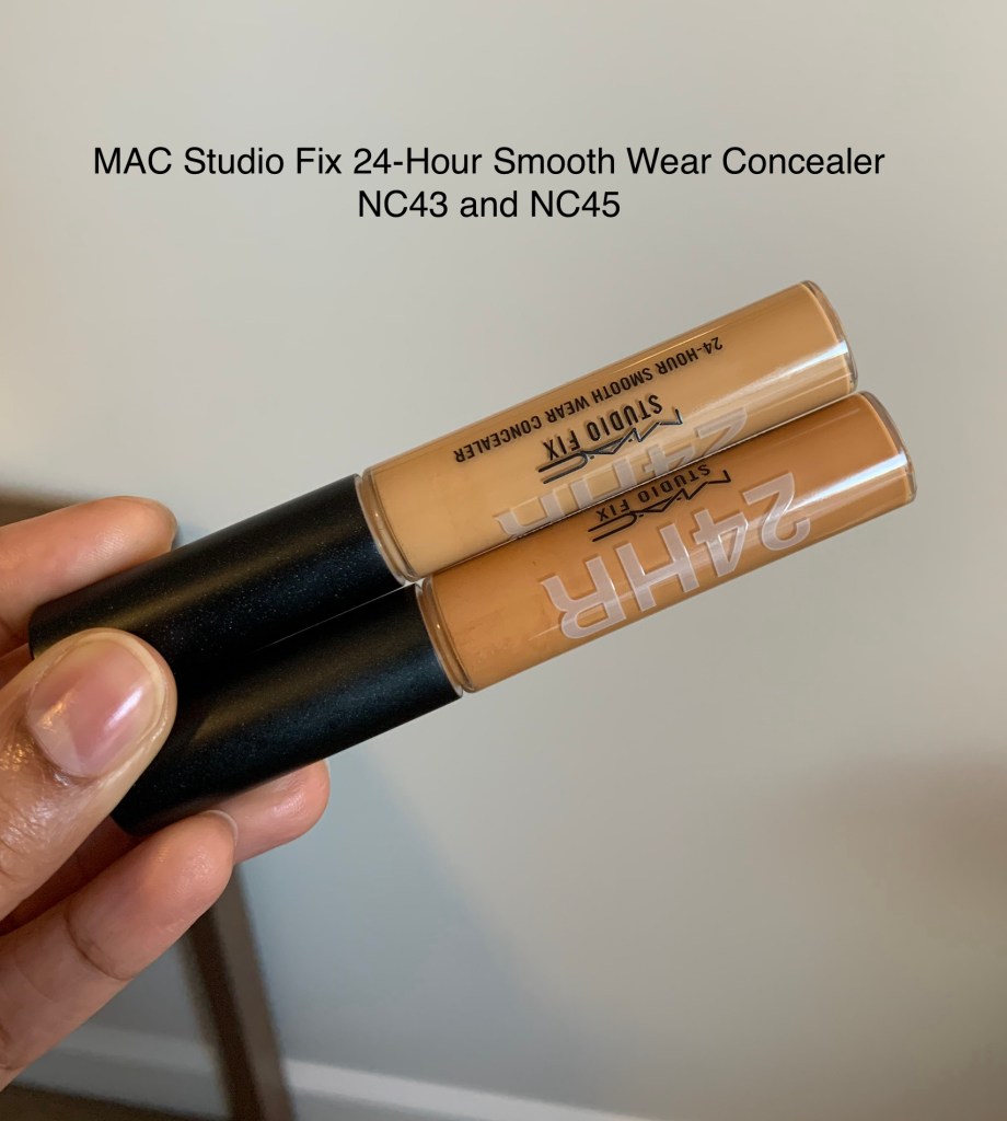 MAC Studio Fix 24-Hour Smooth Wear Concealer (NC43 and NC45 Swatches ...