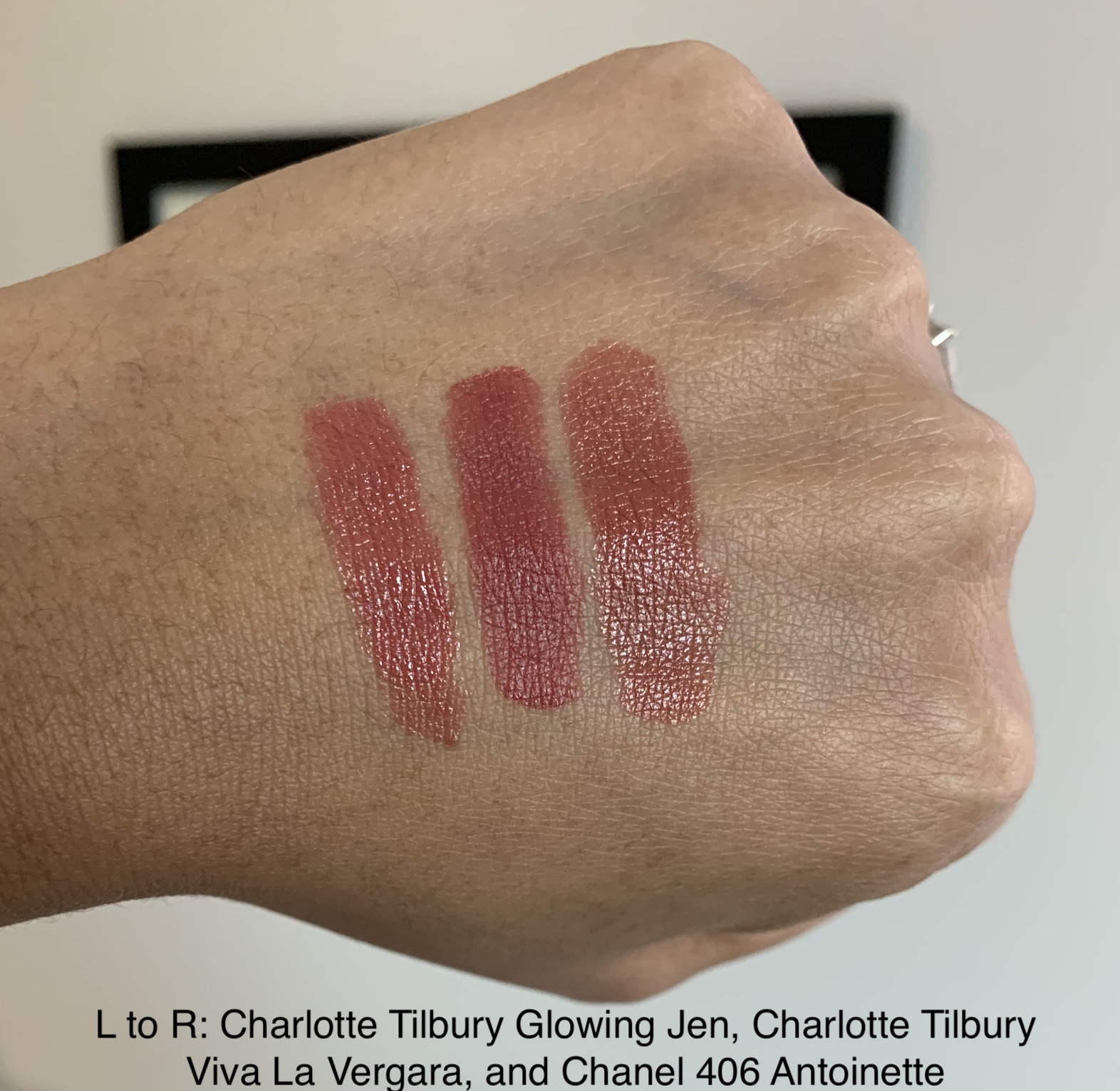 Charlotte Tilbury Hot Lips 2 Lipstick Swatches (Glowing Jen, Viva La ...