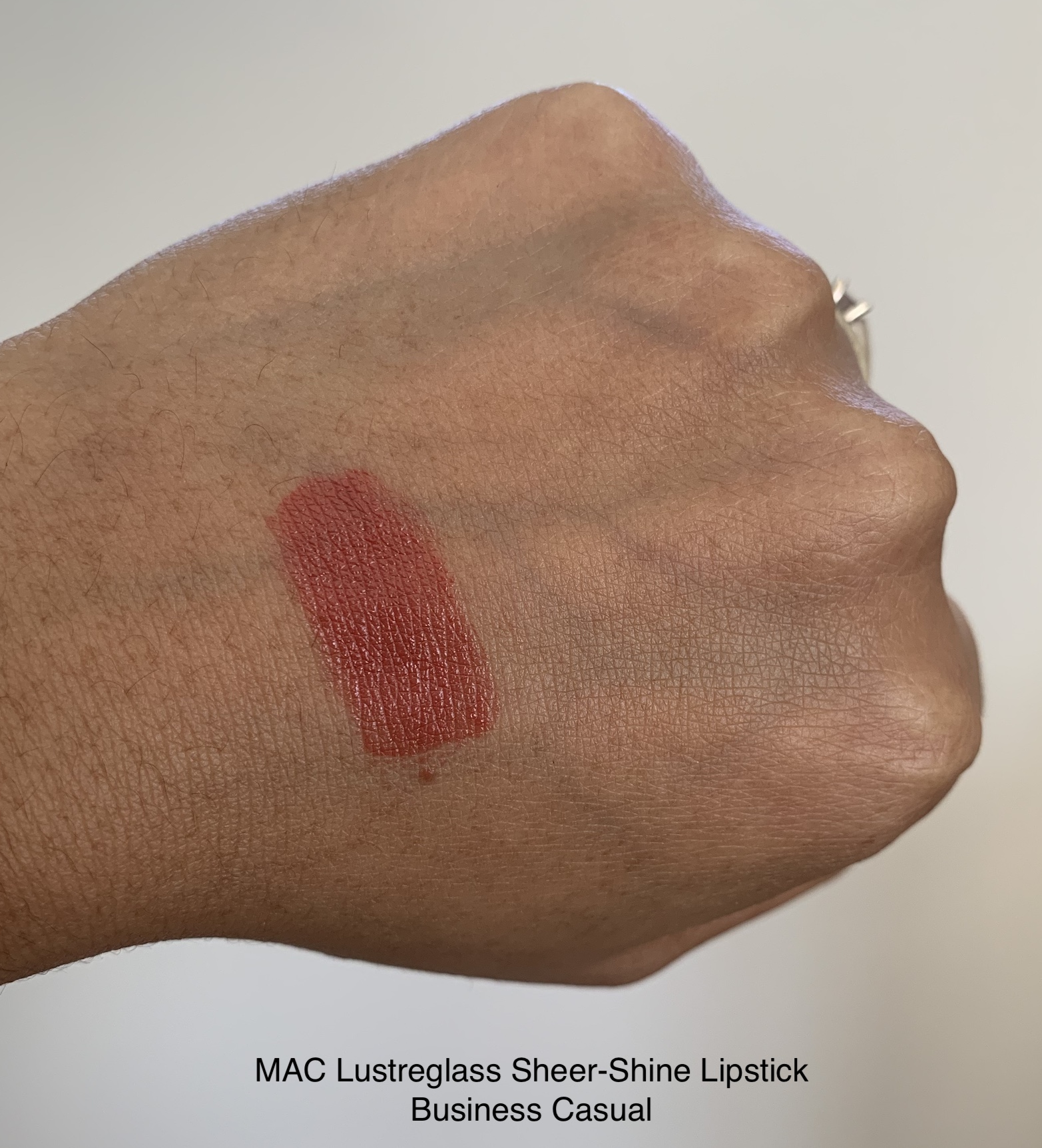 MAC Lustreglass Sheer-Shine Lipstick (Business Casual Swatch) – Nikki ...