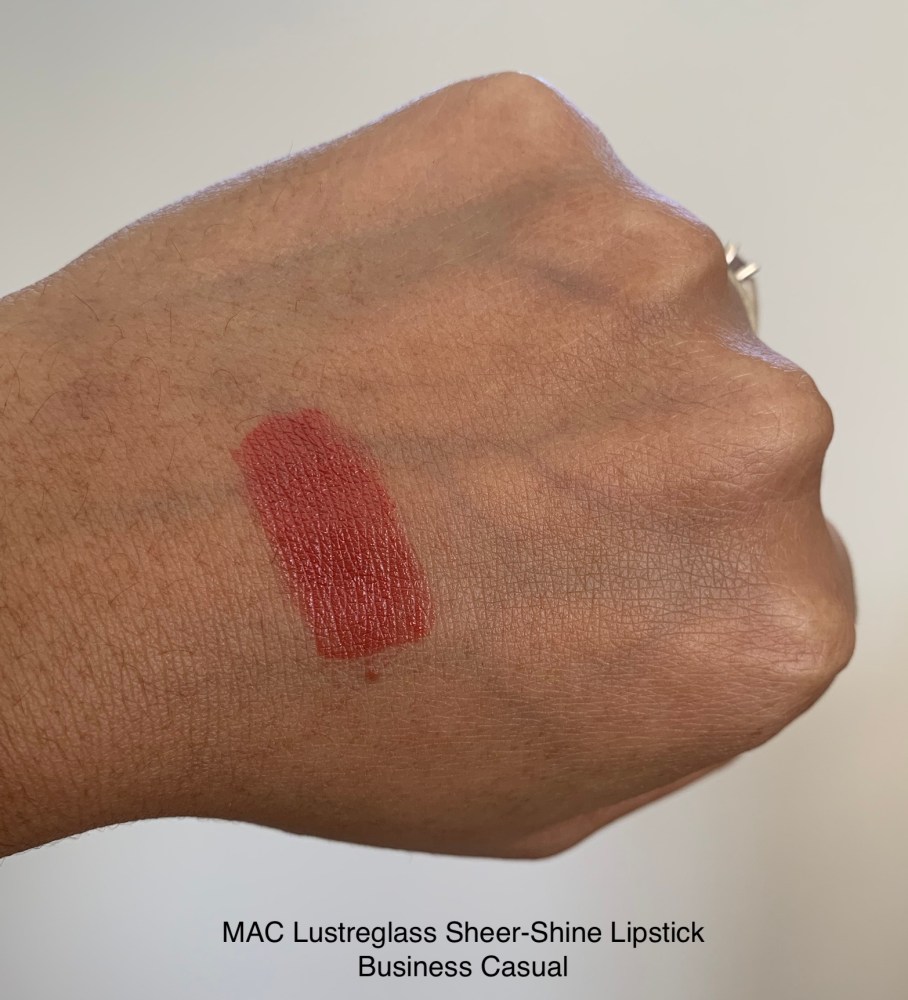 MAC Lustreglass Sheer-Shine Lipstick (Business Casual Swatch) – Nikki ...