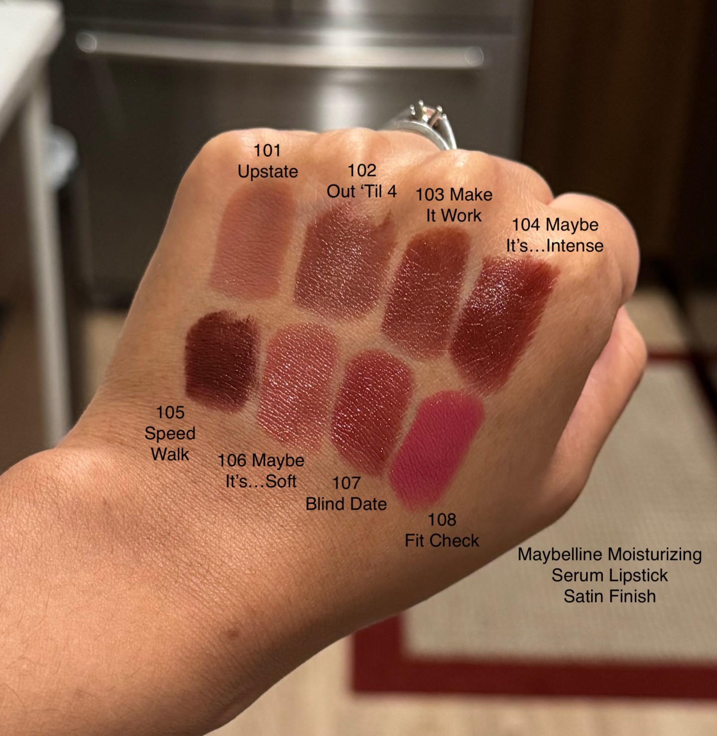 Maybelline Moisturizing Serum Satin Lipstick Review (Swatches 101 ...